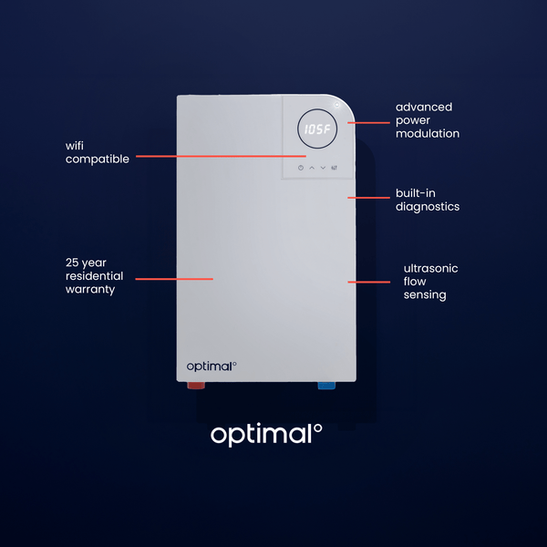 Optimal+ 18kw (Wifi) Smart Electric Tankless Water Heater 3.5 GPM | Op ...